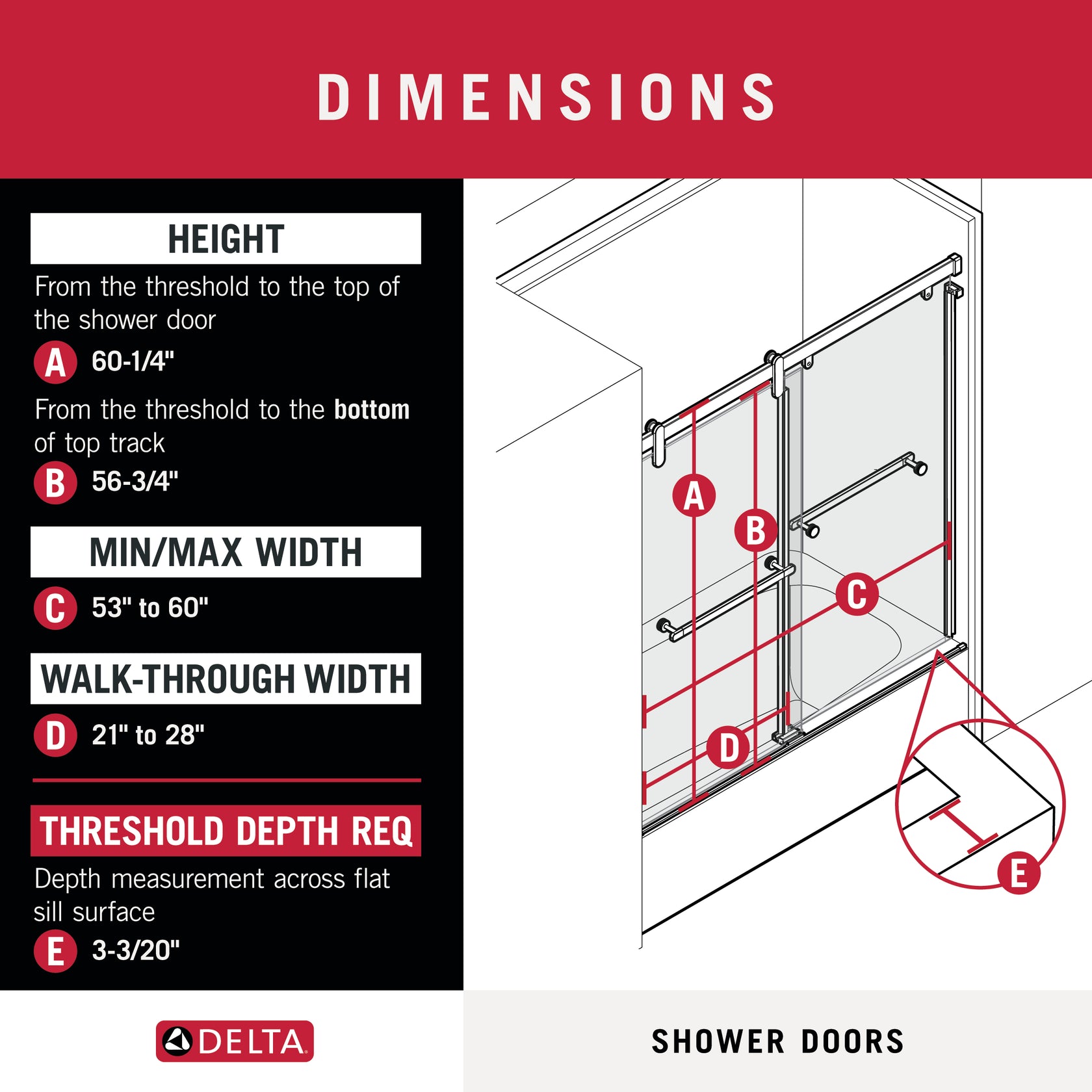 Cabot 8mm Bathtub Door with Lathan Handle – Delta Shower Doors